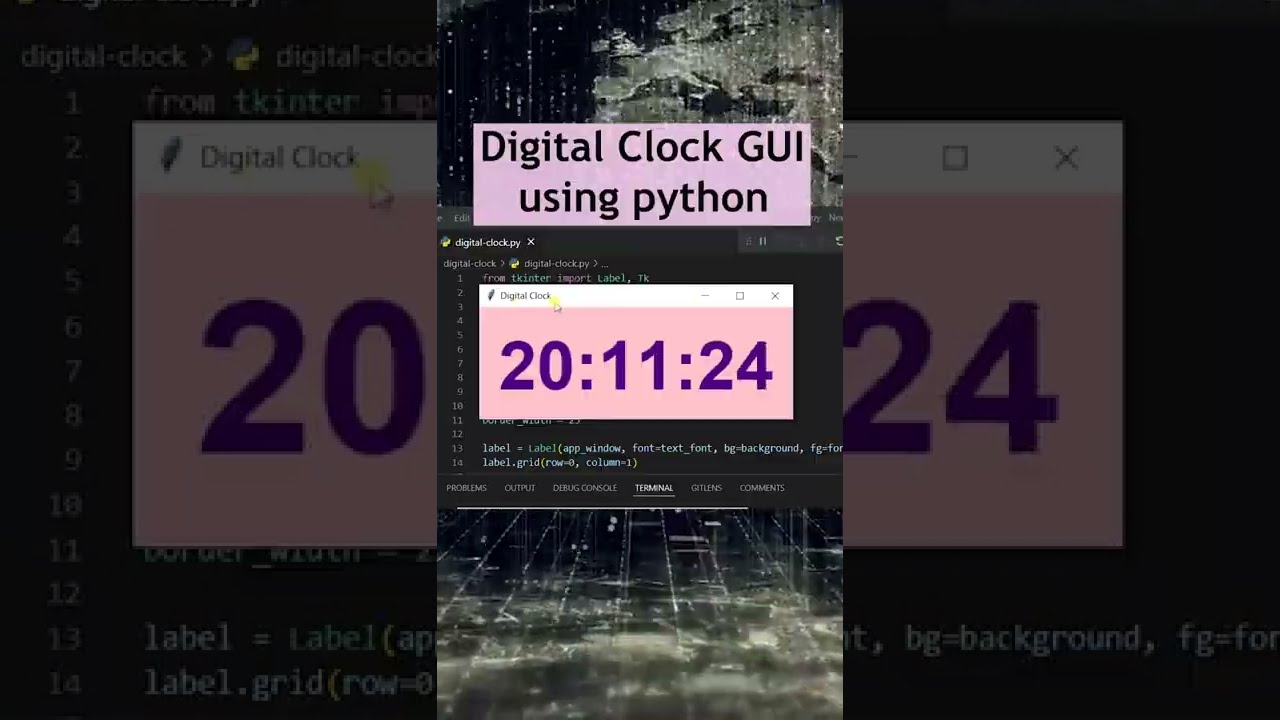 How To Make A Digital Clock GUI Using Python Tkinter framework