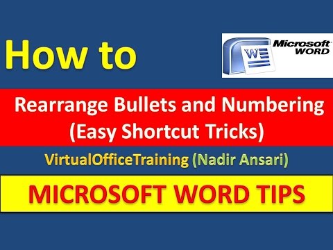 Word Tips (How to Rearrange Bullets and Numbering (Easy Shortcut Tricks))