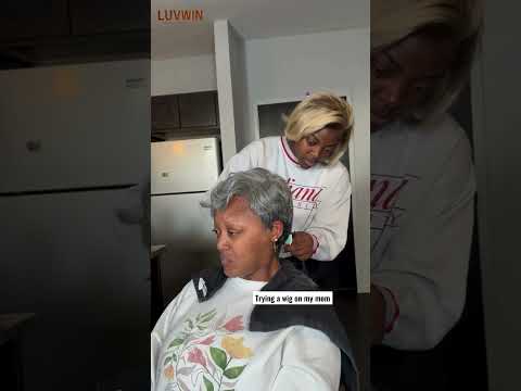 Styled a Gray Pixie Cut Wig for My Mom ✨#luvwinhair #gray #install