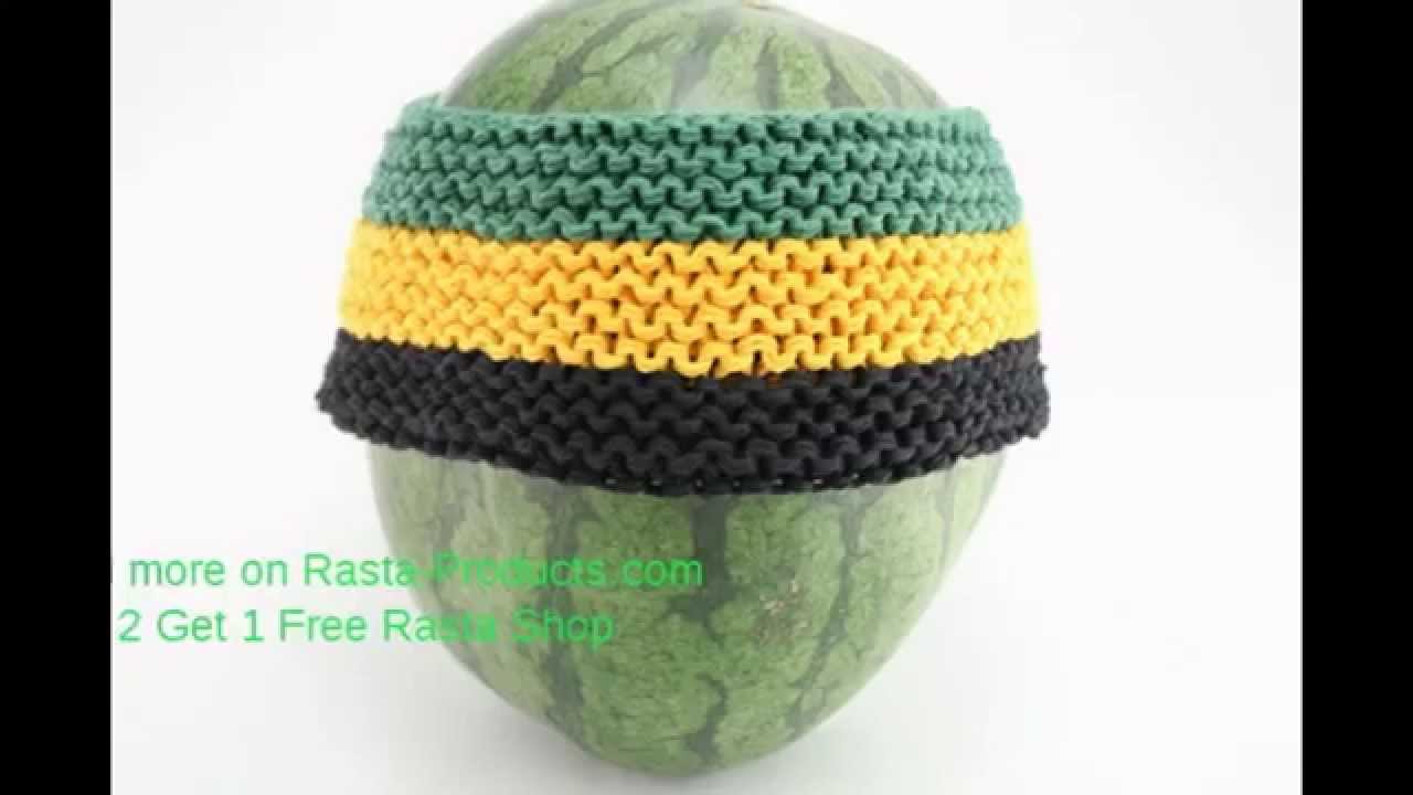 JAMAICA HEADBAND RASTA KNIT LARGE STRIPES JAMAICA