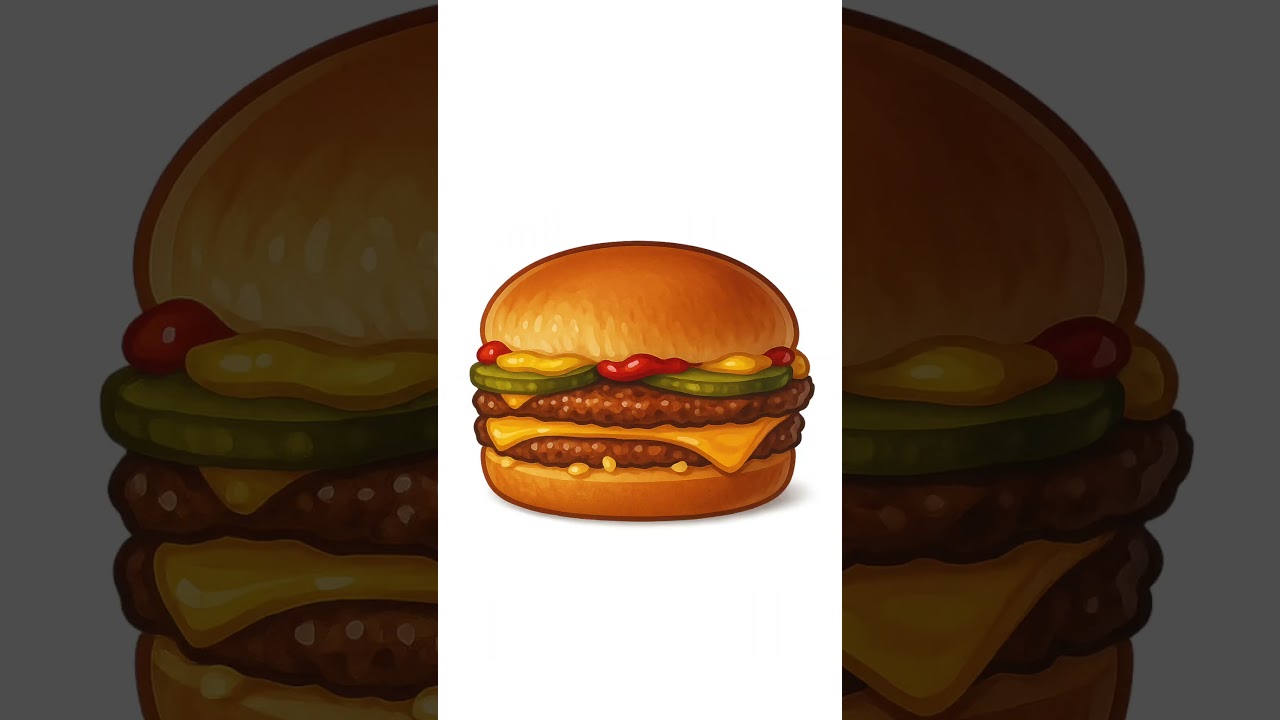 Fast Food Bundle Glossy Burger, Fries, Nuggets & Sandwich Clipart