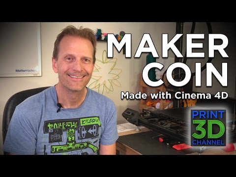 The Print 3D Channel Maker Coin - Made with Cinema 4D & MatterHackers