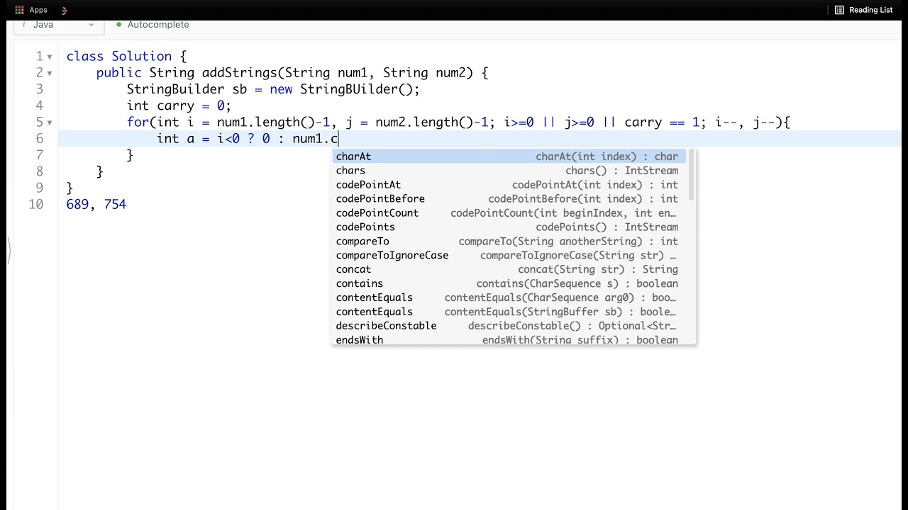 LeetCode #415 Add Strings Coding Interview Problem with Java Solution