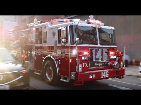 (BRAND NEW & PRIORITY SIREN) FDNY First video of the 2021 Tower Ladder 146 responding from quarters.