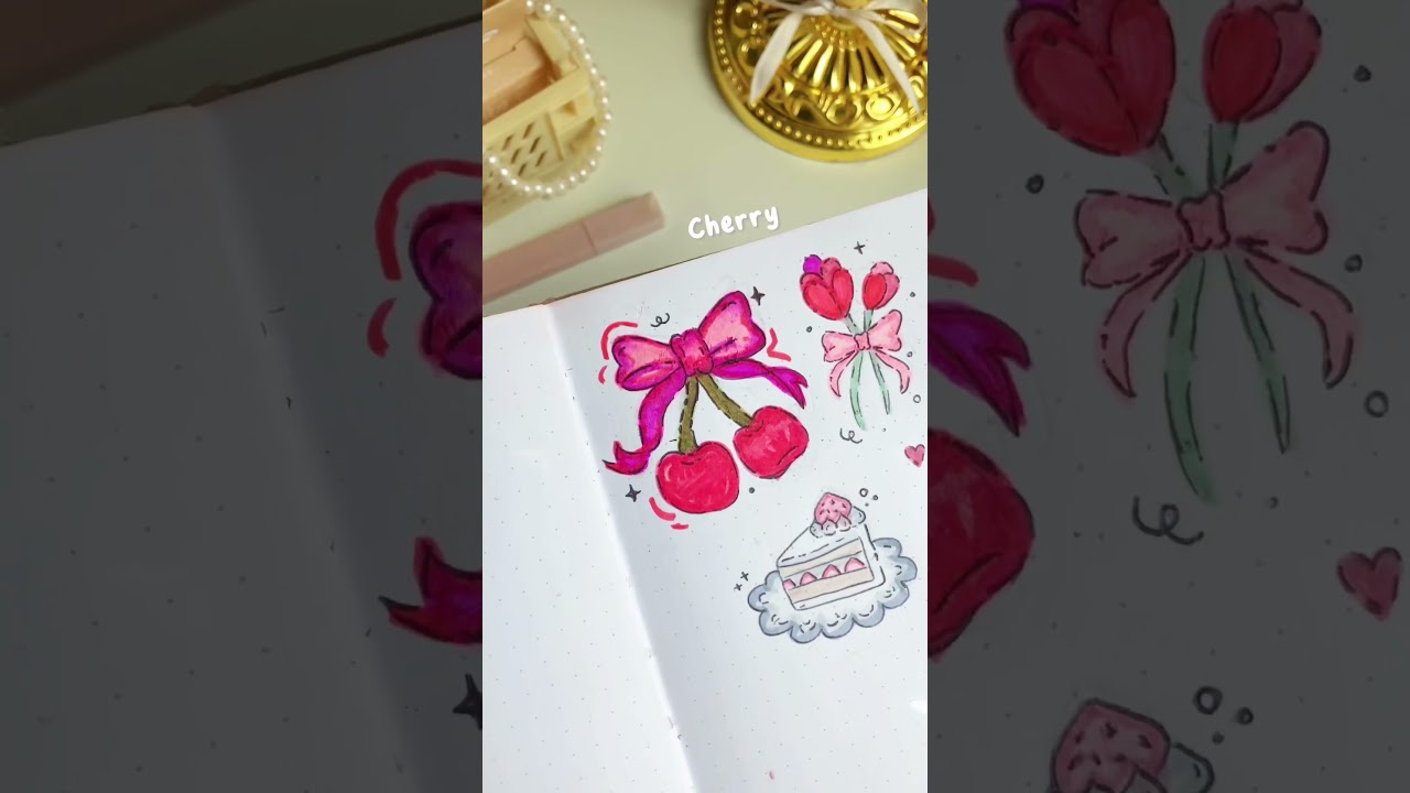 Coquette Doodles 🦢🩰🕯️ #coquette #viral #study #notes#soft #aesthetic #tutorial #drawing #fyp