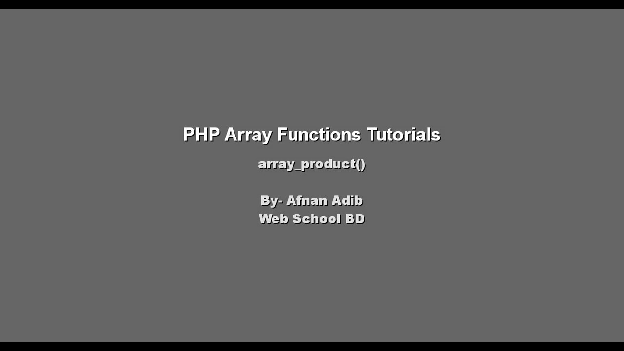 PHP Array Functions -19 (array_product())