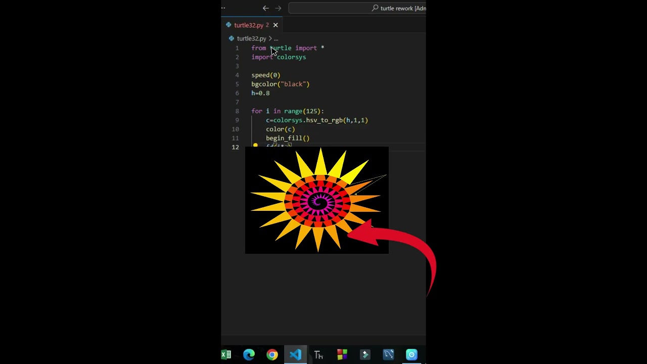 Unique graphics design using python turtle | Awesome python turtle graphics #pythonturtle #shorts