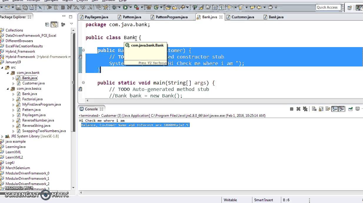 Java in Tamil - Constructor, Parameterized Constructor