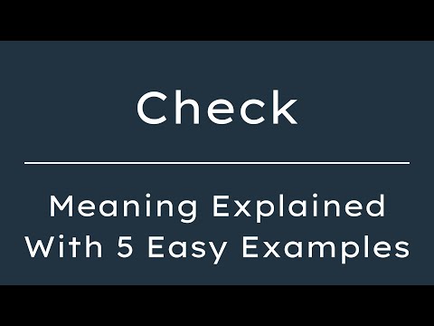 What Does Check Mean? Check Meaning in English With 5 Example Sentences