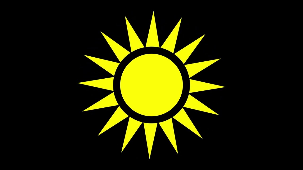 Yellow Sun Icon Turning Animation on Black Screen - No Copyright,  Stock Video Animations