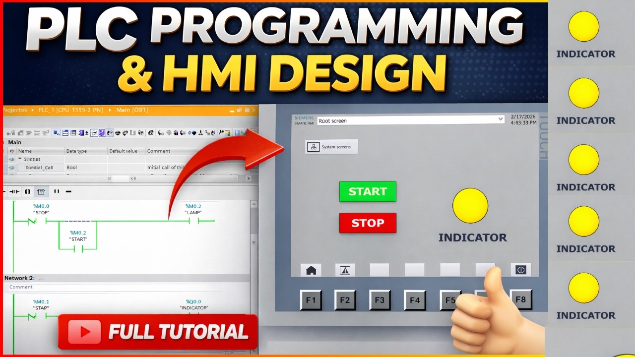 PLC & HMI Industrial Automation Using TIA Portal | Full Tutorial