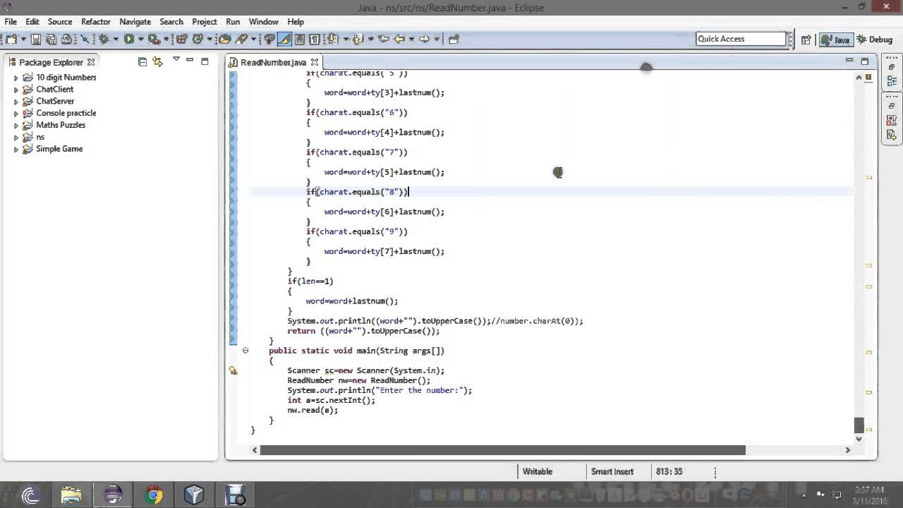 Made a code in JAVA that converts INTEGER into TEXT (No code)