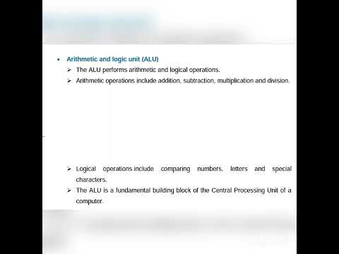 Arithmetic and logic Unit (ALU)