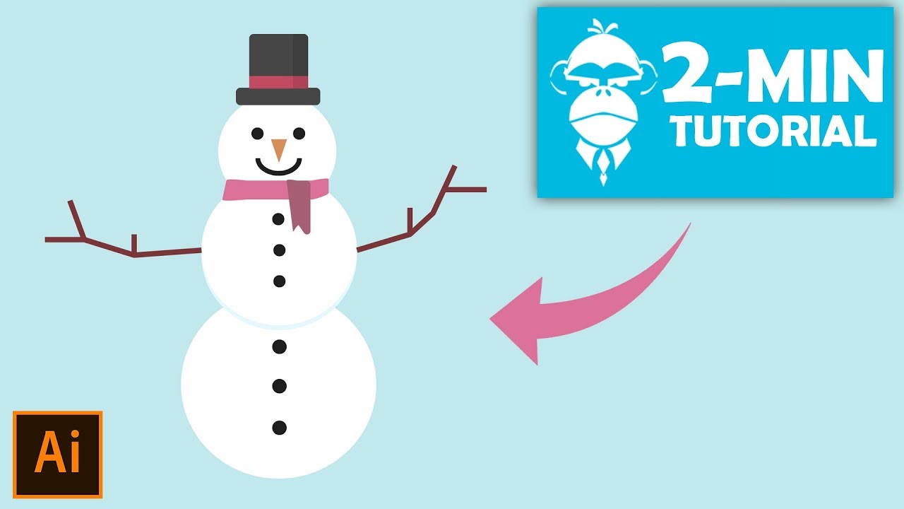 Flat Design Snowman - Illustrator Tutorial