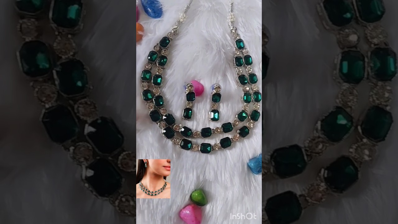 ✨ Amazon unboxing necklace haul#Green stone necklace✨ from amazon#Amazon haul##earrings #unboxin