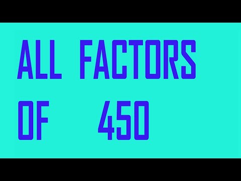 All the factors of 450 By prime factorization method