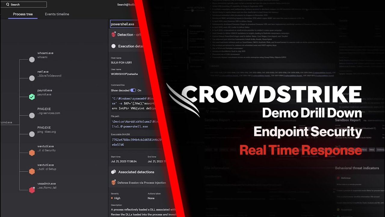 Falcon Endpoint Security Real Time Response: Demo Drill Down