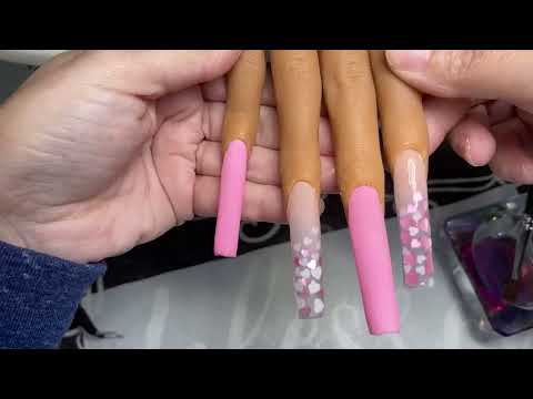 X-long Pink nails /valentine nail design