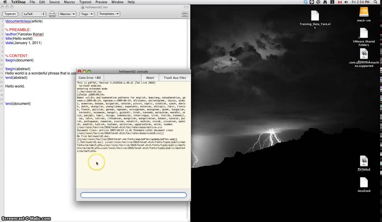 Tutorial 2  helloworld   with a title and abstract | LaTeX Tutorials