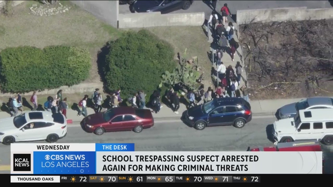 School trespassing suspect arrested again for making criminal threats