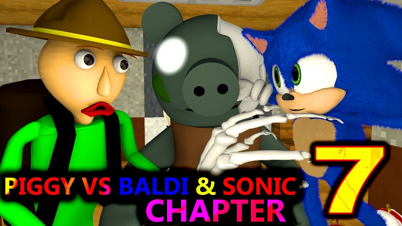 NEW PIGGY X SONIC & BALDI ROBLOX ANIMATION CHALLENGE! Chapter 7 (official) Minecraft Horror Game