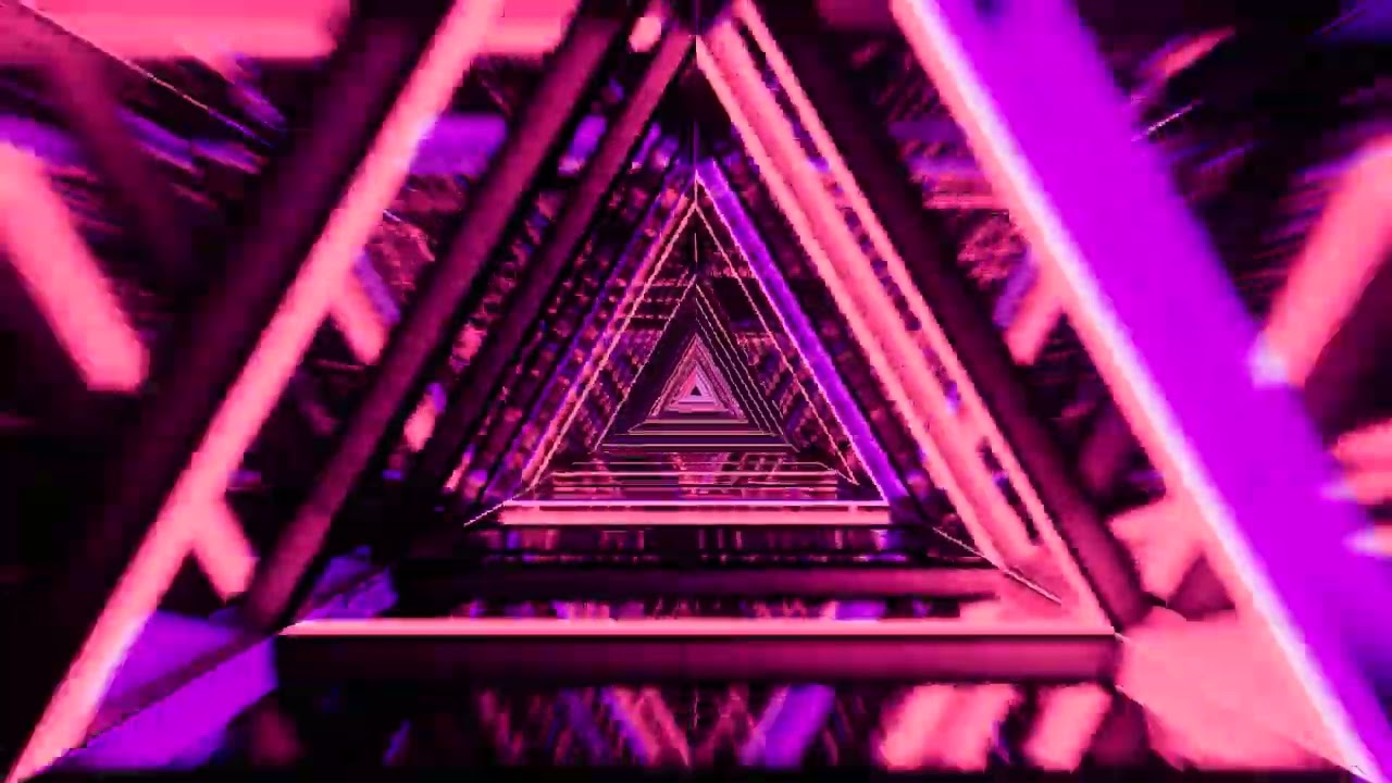 [4K] Reverse Neon Triangle Tunnel Loop - DJ Visuals