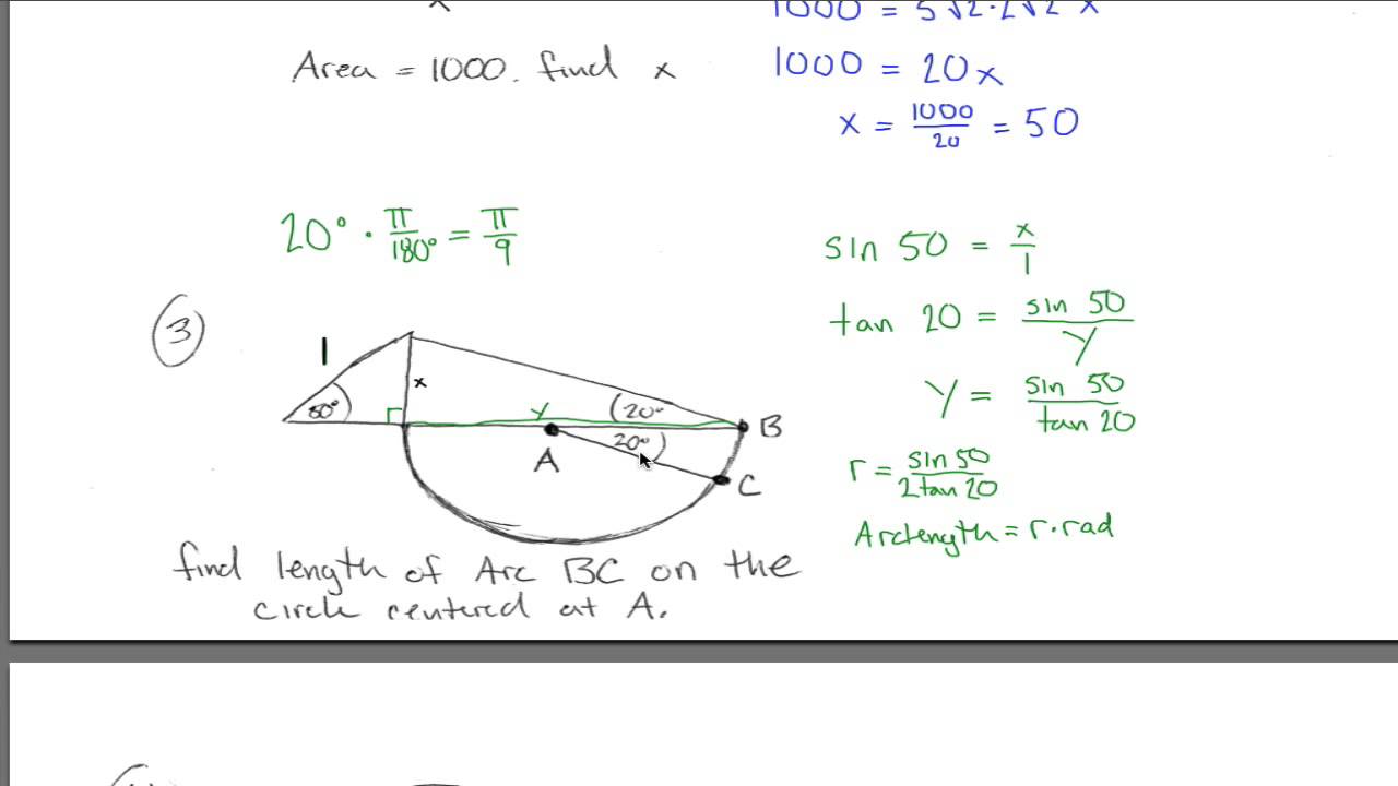 Triangle Trig Worksheet