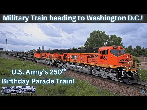 Happy Flag Day! U.S. Army's 250th Birthday Parade Train! | Oklahoma City Railcam
