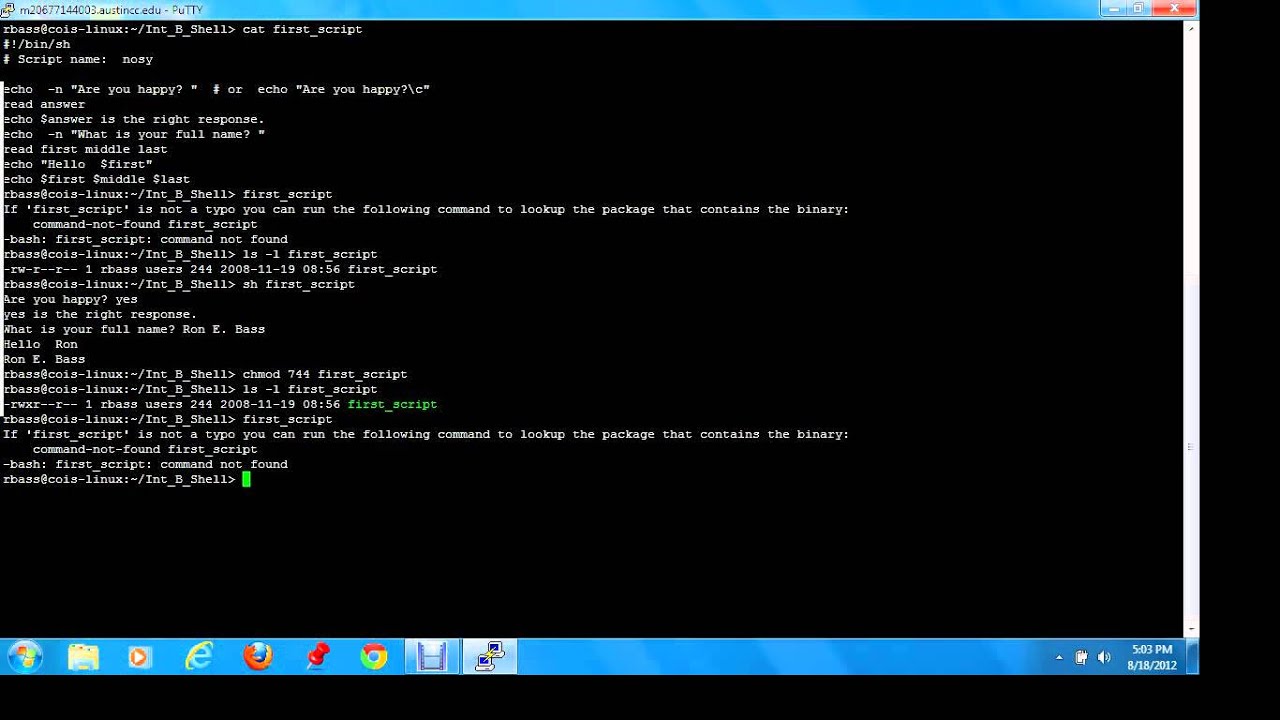 Introduction to Unix Bourne Shell Scripting