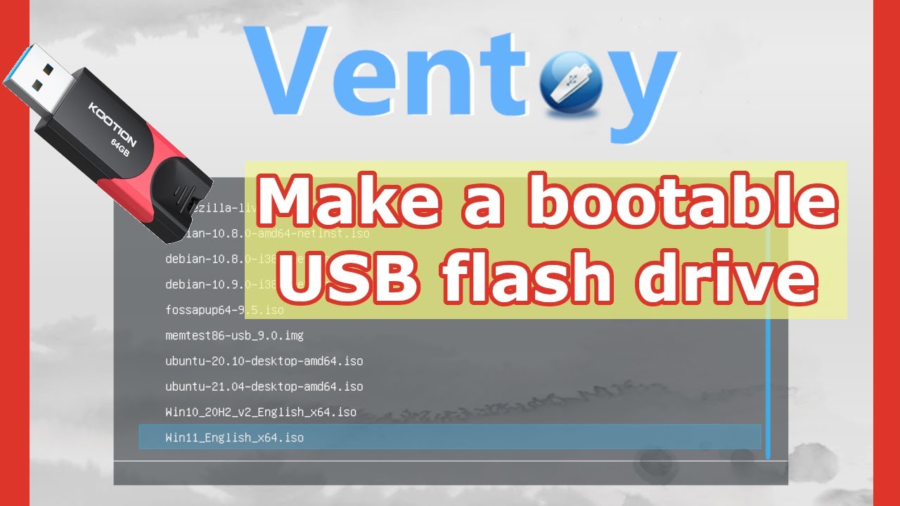 How to make a bootable USB flash drive with Ventoy