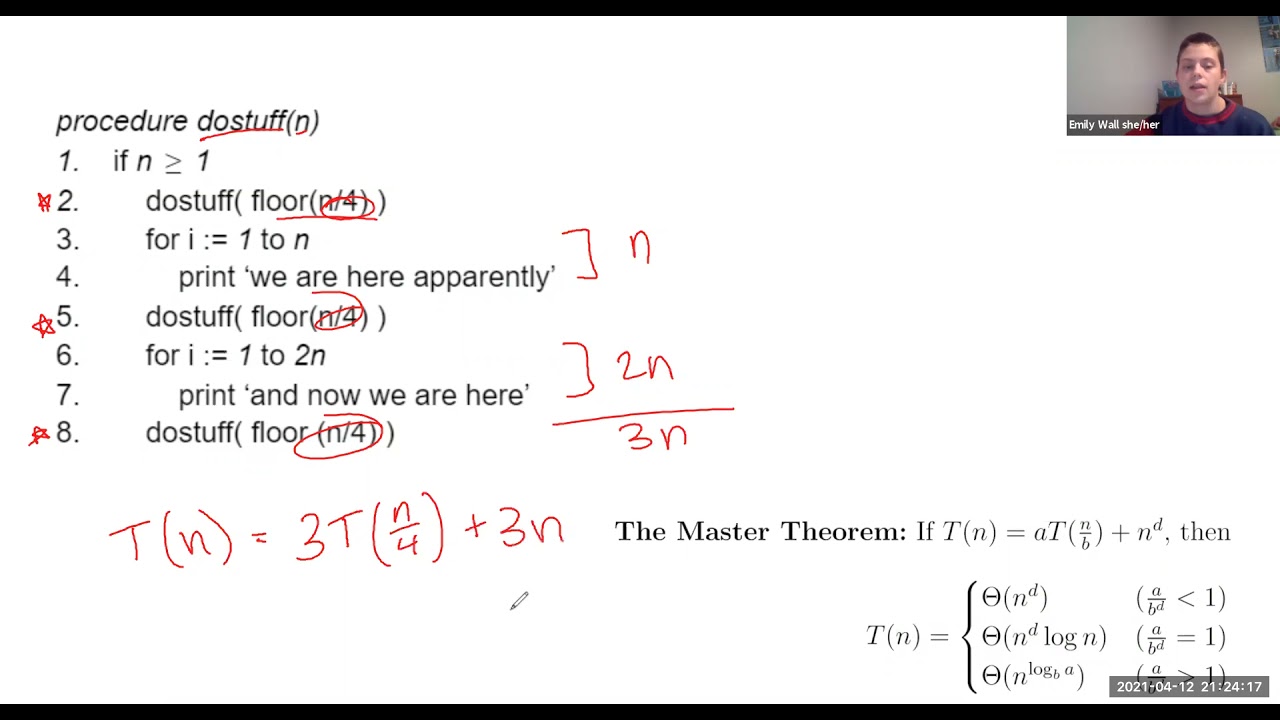 Finding runtime complexity of recursive algorithm