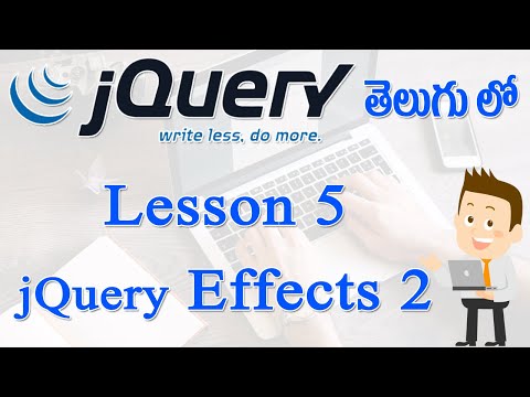 Learn jQuery Tutorials in Telugu Lesson 5 jQuery Effects FadeOut FadeIn FadeToggle Methods ...