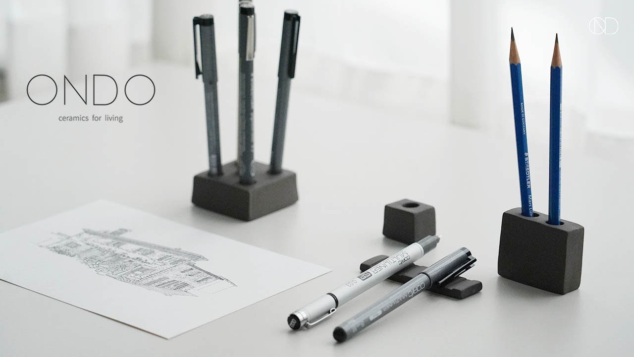 도자기 펜홀더/펜꽂이 만들기 : How make ceramic Pen Holder [ONDO STUDIO]