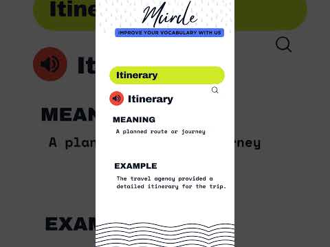 Meaning of Word ITINERARY #shortvideo #english #learning