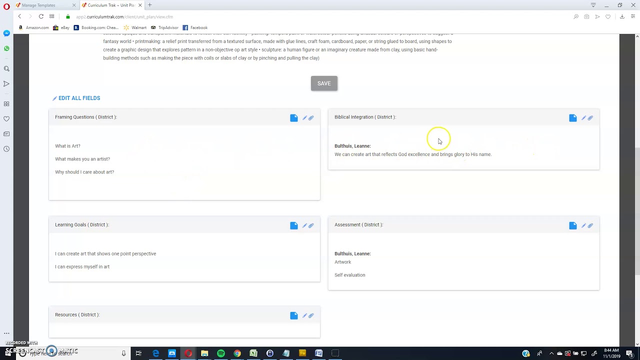 Adding a New Unit Plan Template