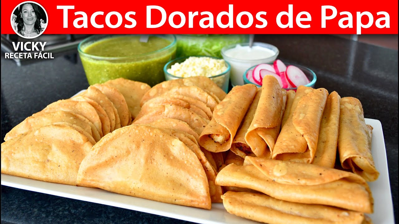 Potato Tacos Dorados Trick to keep them from spilling out | #VickyEasyRecipe