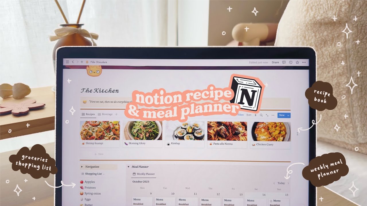 NOTION TUTORIAL 🥑🍋 How to make a meal planner on Notion