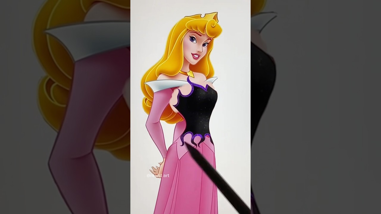 Sleeping Beauty as Maleficent #disney #art #digitalart #transformation #shorts