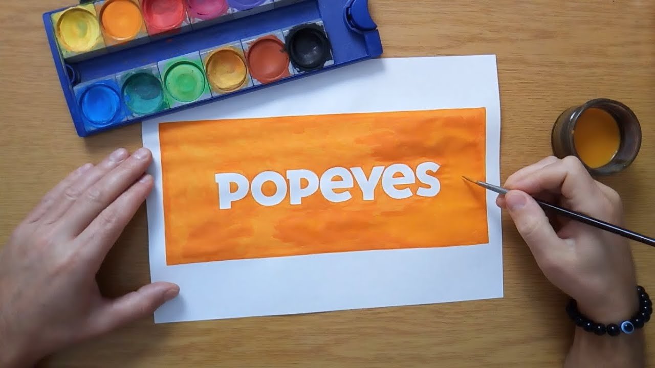 How to draw a Popeyes logo