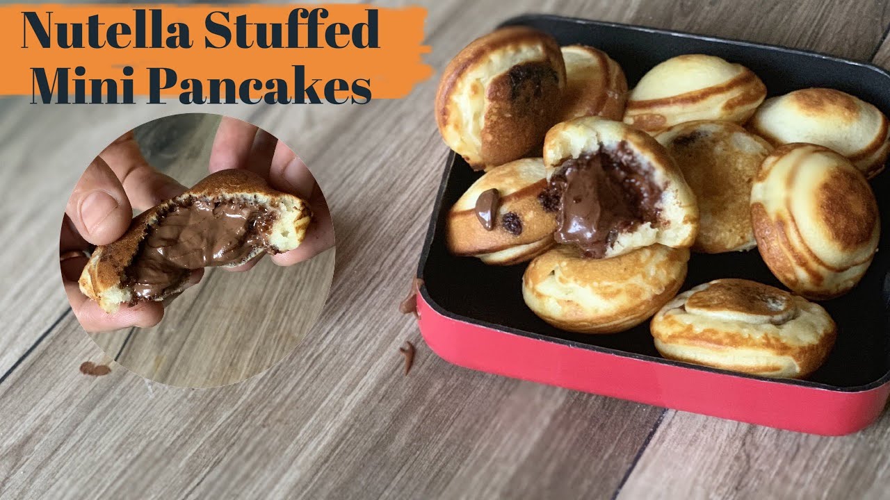 Nutella-Stuffed Mini Pancakes | Mini Nutella PanCake | Nutella Lava Bombs without oven