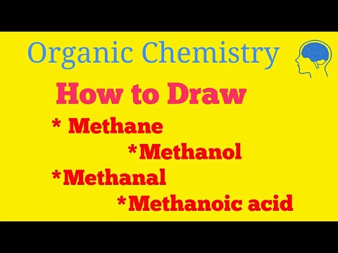 How to Draw(Formula) Methane,Methanol,Methanal,Methanoic acid