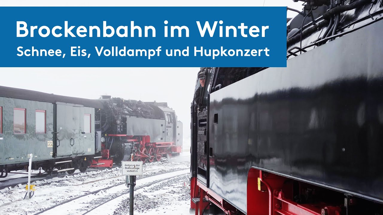 Mit Volldampf durch den Harz: Die legendäre Brockenbahn im Winter mit Schnee, Eis und Hupkonzert