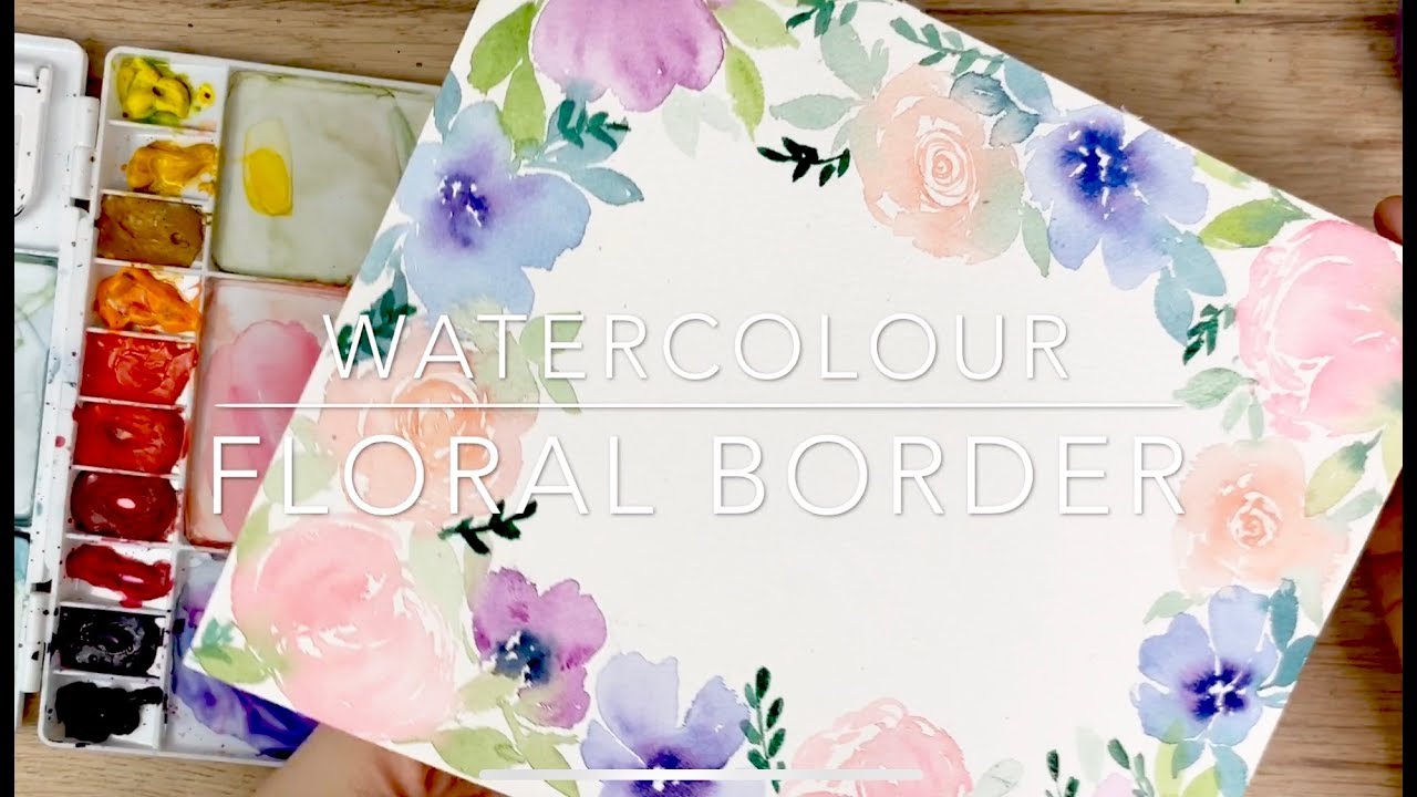 Watercolour Floral Border