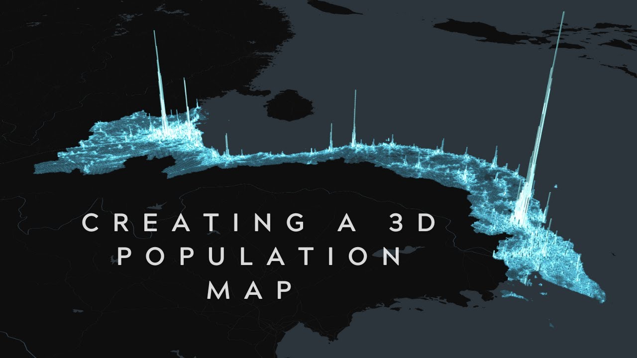 Create a 3D population map of ANYWHERE in the world