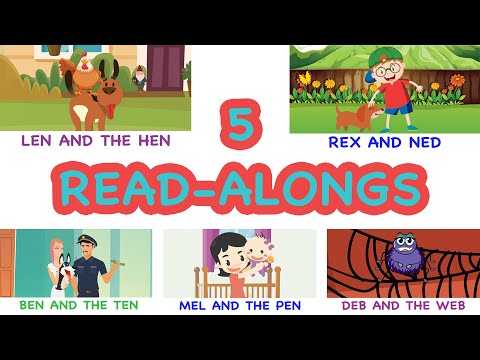 Short E: Compilation Video 3 Letter Word 5 Read-Alongs for Beginning Readers