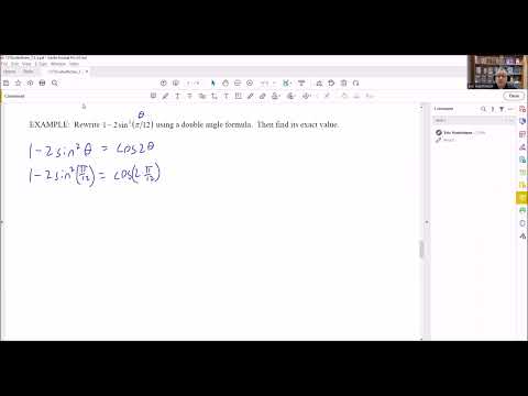 Evaluate Using a Double Angle Formula