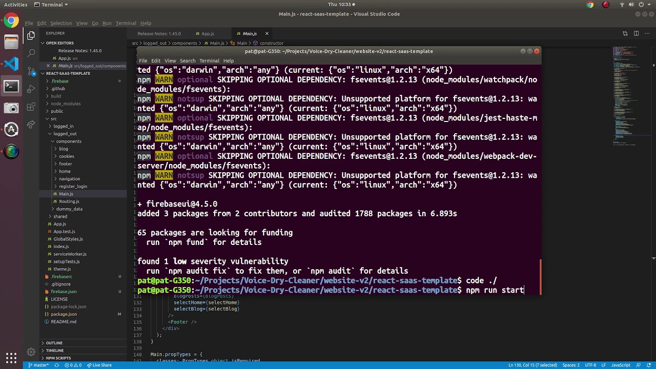 Material UI + Firebase + React for Voice Dry Cleaner Website