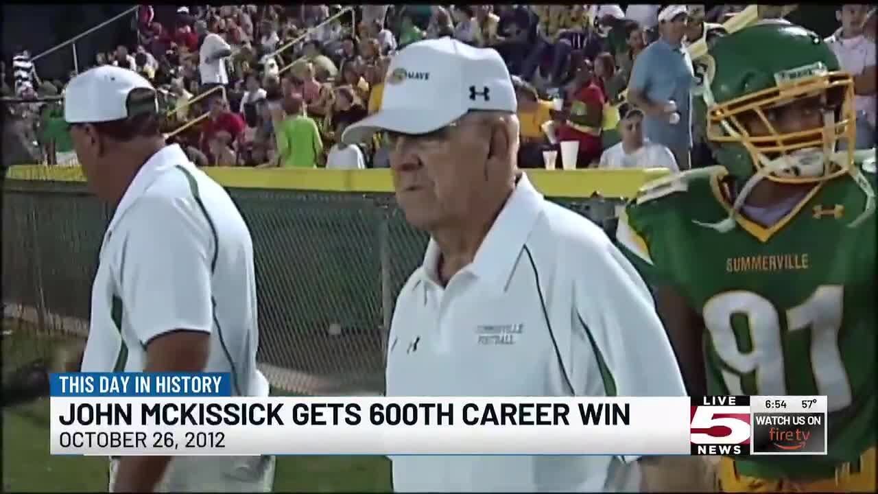 VIDEO: This Day in History: Oct. 26, 2012: Legendary Summerville coach hits 600th win