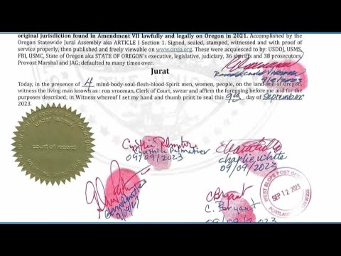 NOTICE OF LIABILITY – Oregon Statewide Jural Assembly