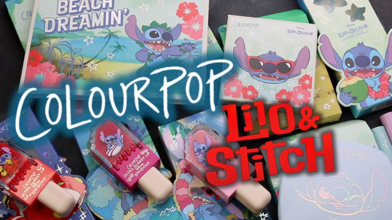 NEW ColourPop + Lilo & Stitch Collection | Unboxing, Live Swatches + Comparisons!